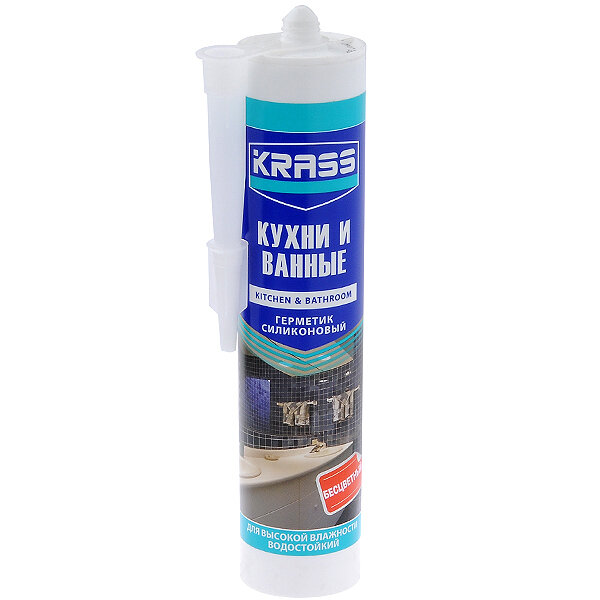 Герметик бесцветный 8306708/5356 KRASS 300 мл для кухни и ванны силиконовый (Carina Silicones)