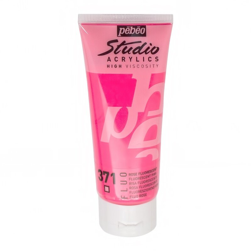 Краска акриловая Pebeo Studio Acrylics, Fluo, 100 мл, розовый флуоресцентный