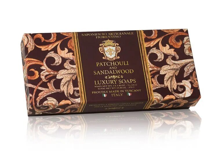 Набор мыла "Пачули и Сандал" 3х125 гр Saponificio Artigianale Fiorentino Италия