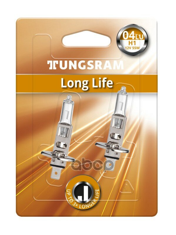 Лампа Автомобильная H1 12V- 55W (P14,5S) Long Life (Блистер 2Шт.) (Tungsram) TUNGSRAM арт. 50310LUBL2