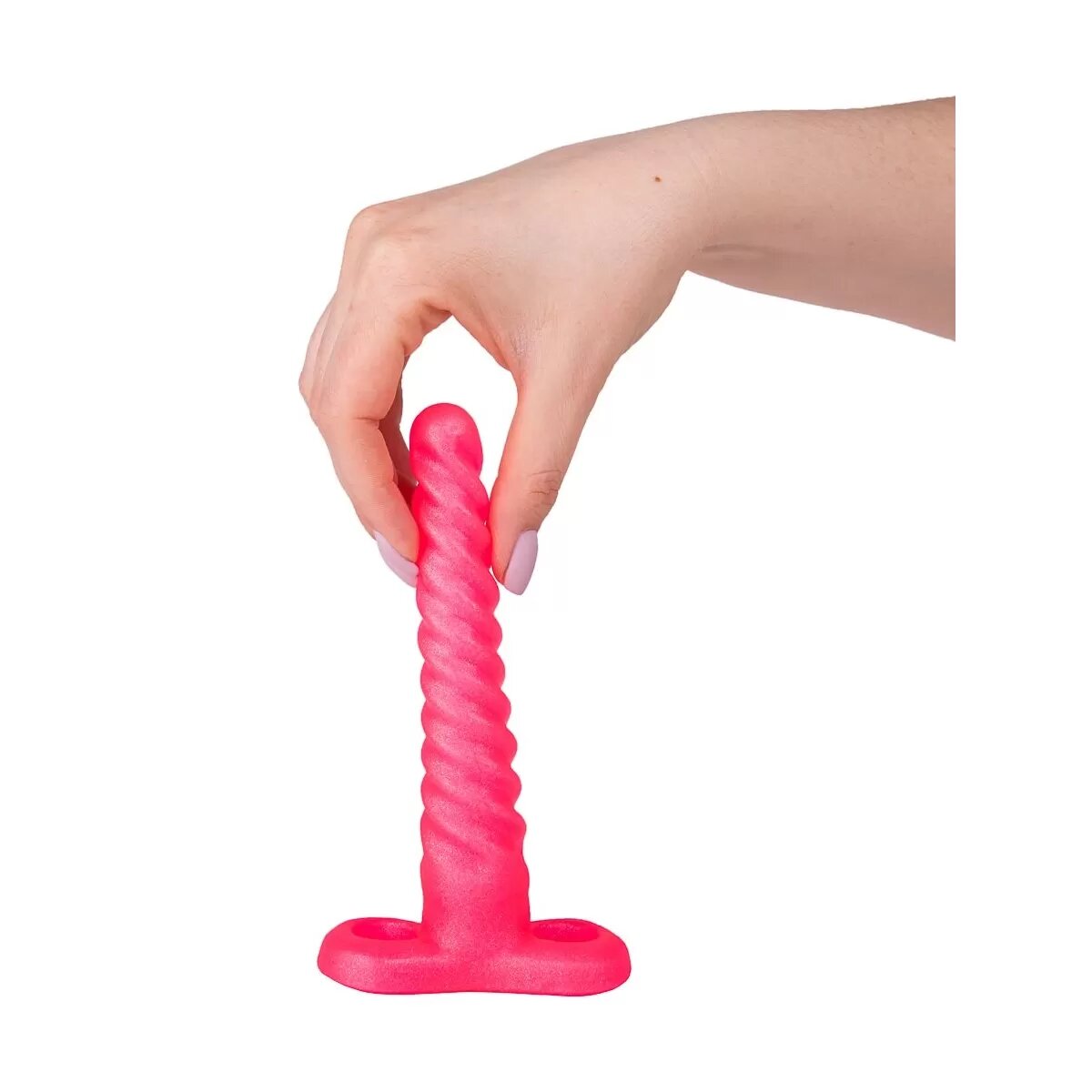 LOVETOY (А-Полимер) Спиралевидный плаг из ПВХ розовый (15, Ø 2.5 см)