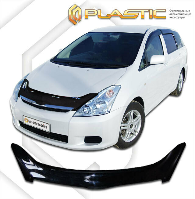 Дефлектор капота Toyota Wish 2003-2005 чёрный глянцевый САпластик
