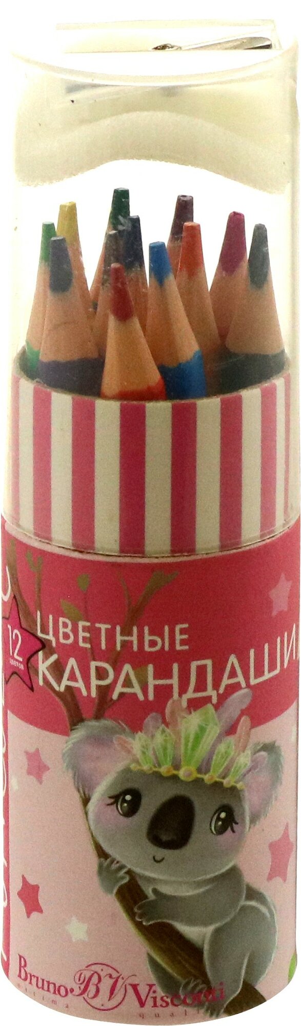 Карандаши цветные FunColor, укороченные, 12 цветов, в ассортименте