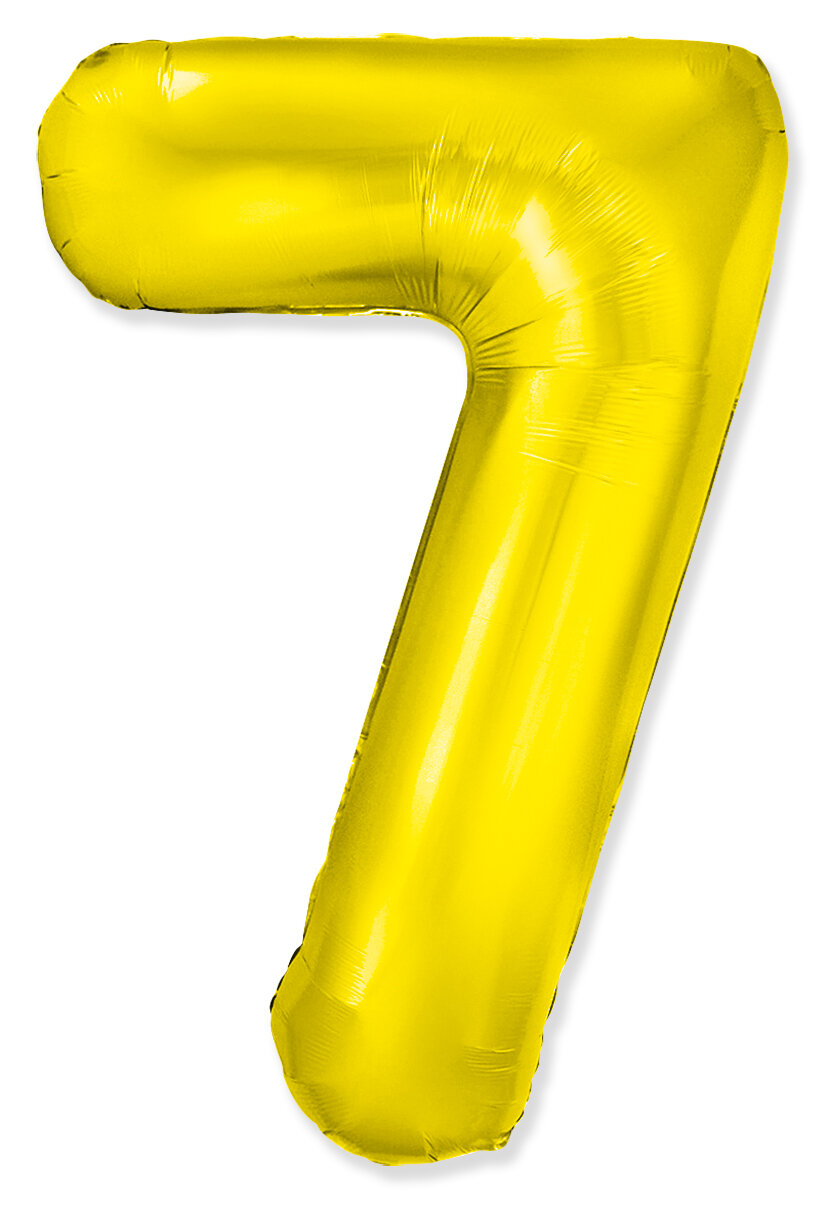 Шар (40'/102 см) Цифра, 7 Slim, Золото, 1 шт.