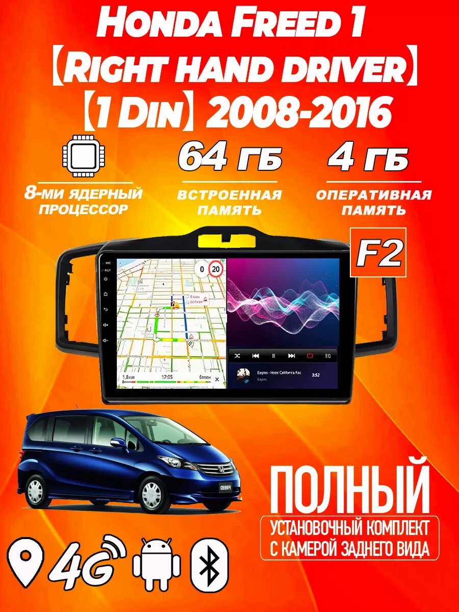 Магнитола TS18 PRO Honda Freed 1 2008-2016 4Gb+64Gb, Bluetooth, FM/AM, GPS