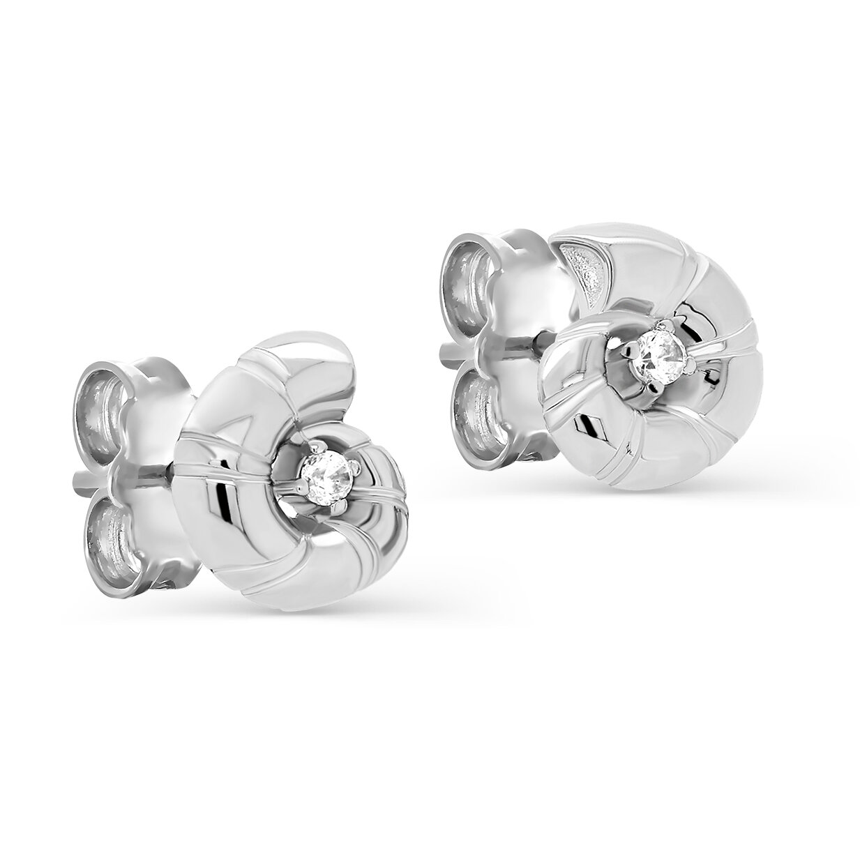 Моносерьга, серебро, 925 проба, фианит