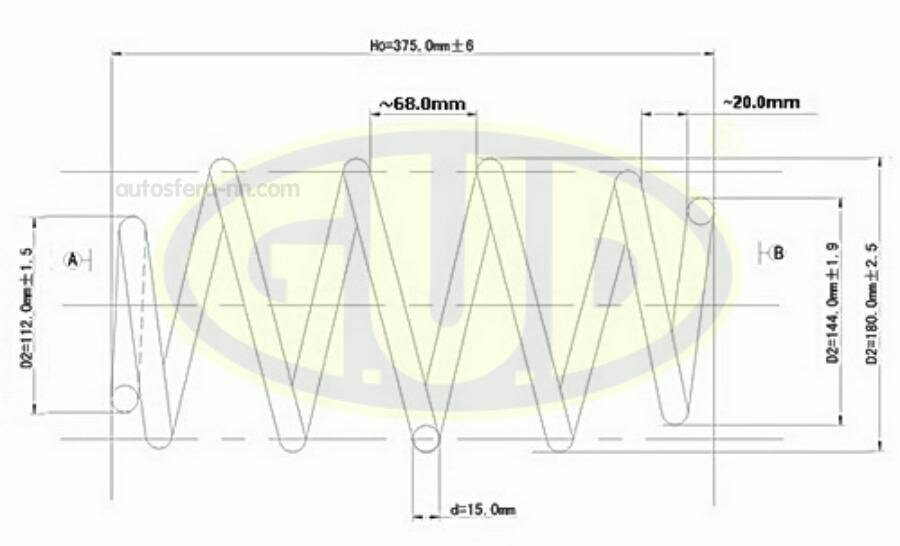 GUD GCS095030 пружина ПЕР Ford Galaxy/VW Sharan/Seat Alhambra 1.8T/1.9TDi/2.0 95>