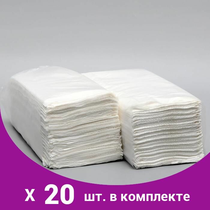 Полотенца V - сложения белые 25 гр. м2, 200 л, 23 20 (20 шт)