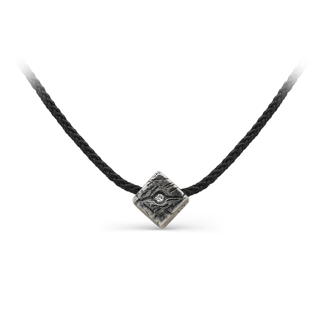 Колье, серебро, 925 проба, родирование, бриллиант