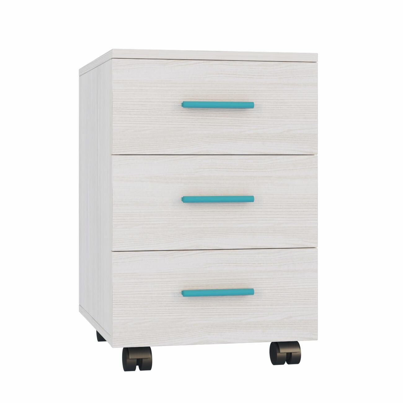 Тумба выкатная Каприз-4 от Астрид-Мебель с 3 ящиками, размер 38х44х57 см, цвет Анкор белый