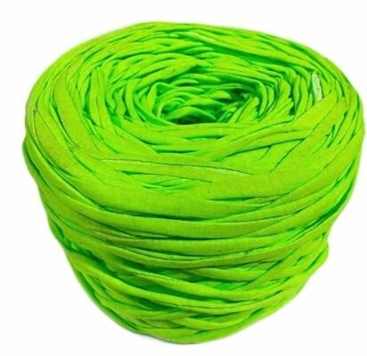 Трикотажная пряжа - лента для рукоделия, 400гр, 85метров, хлопок - 1 рулон. Цвет: салатовый