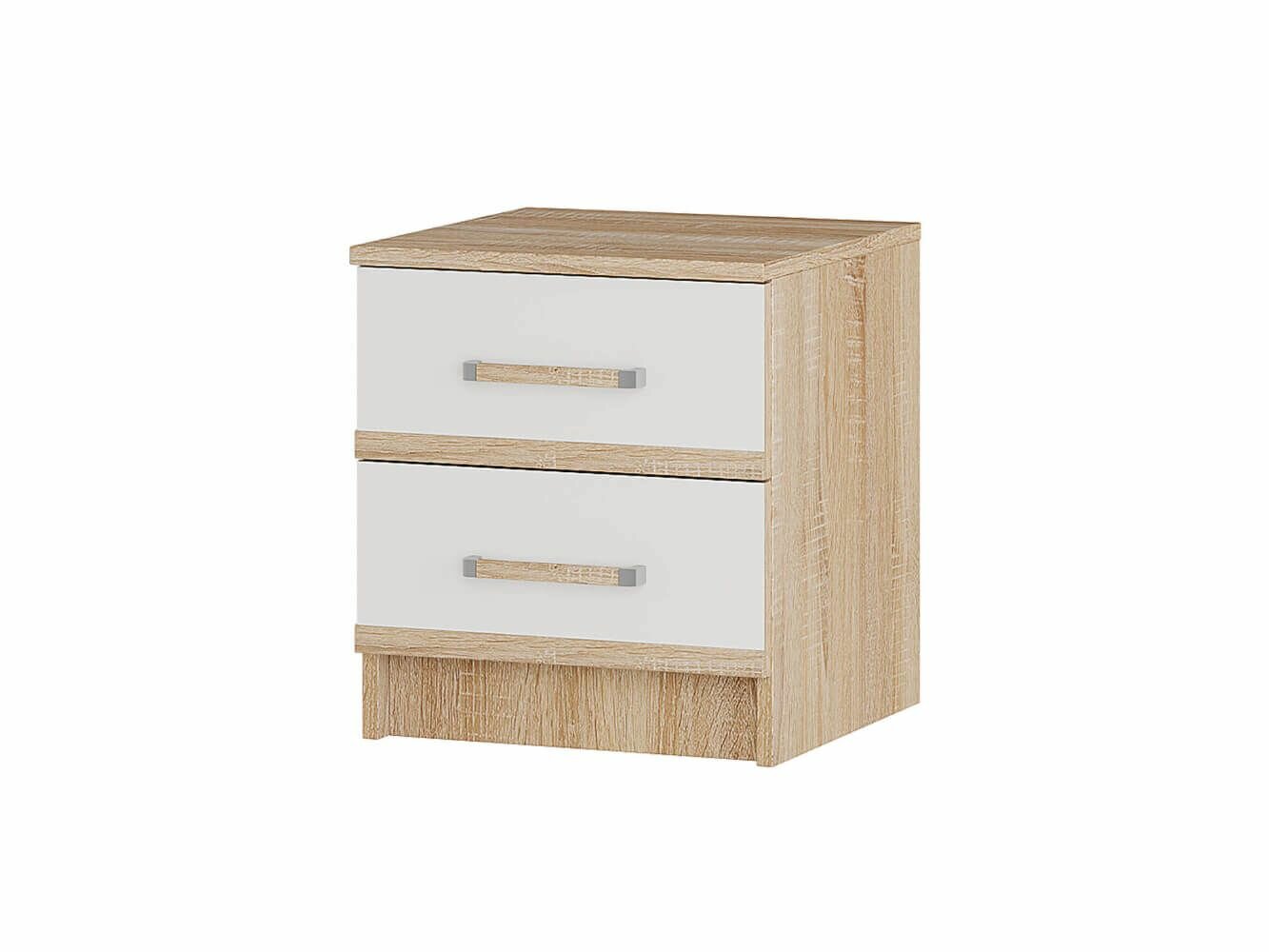 Прикроватные тумбы BTS "Сакура", ЛДСП, 2 ящика, прямые, Белый/Дуб сонома