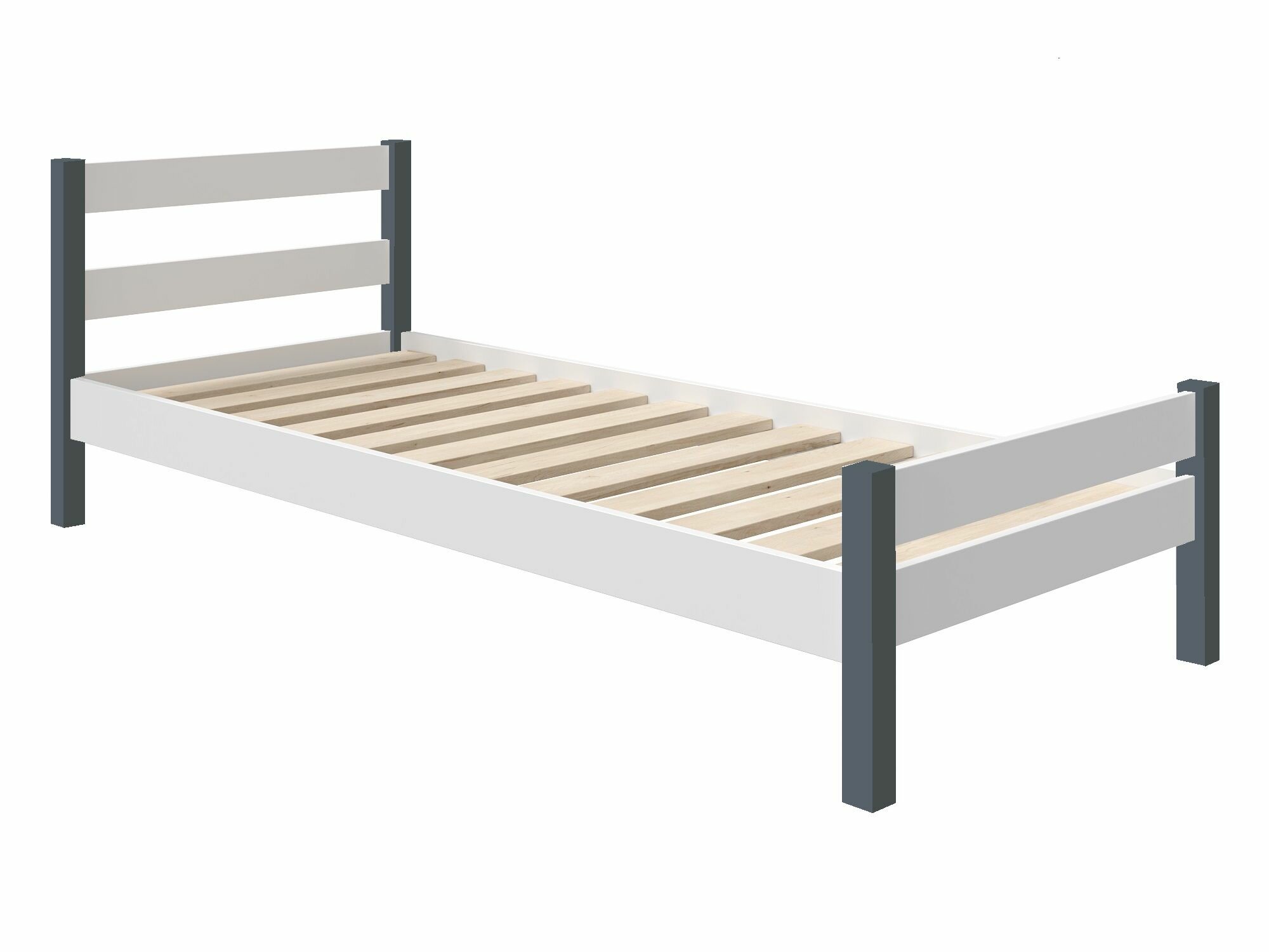 Кровать односпальная деревянная из массива березы "Омега" 2000х900