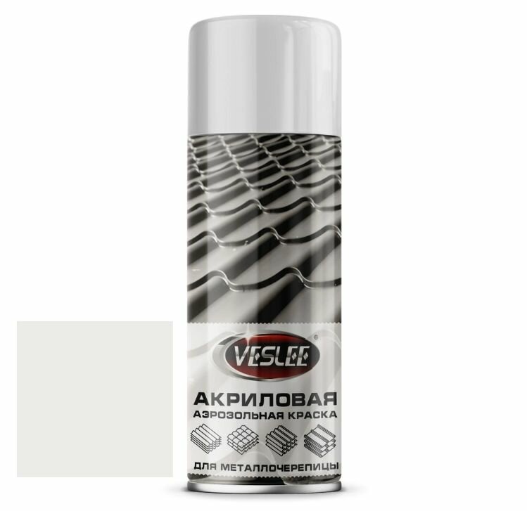 Эмаль-спрей для металлочерепицы Veslee VL-P6 9003 белая 450 мл