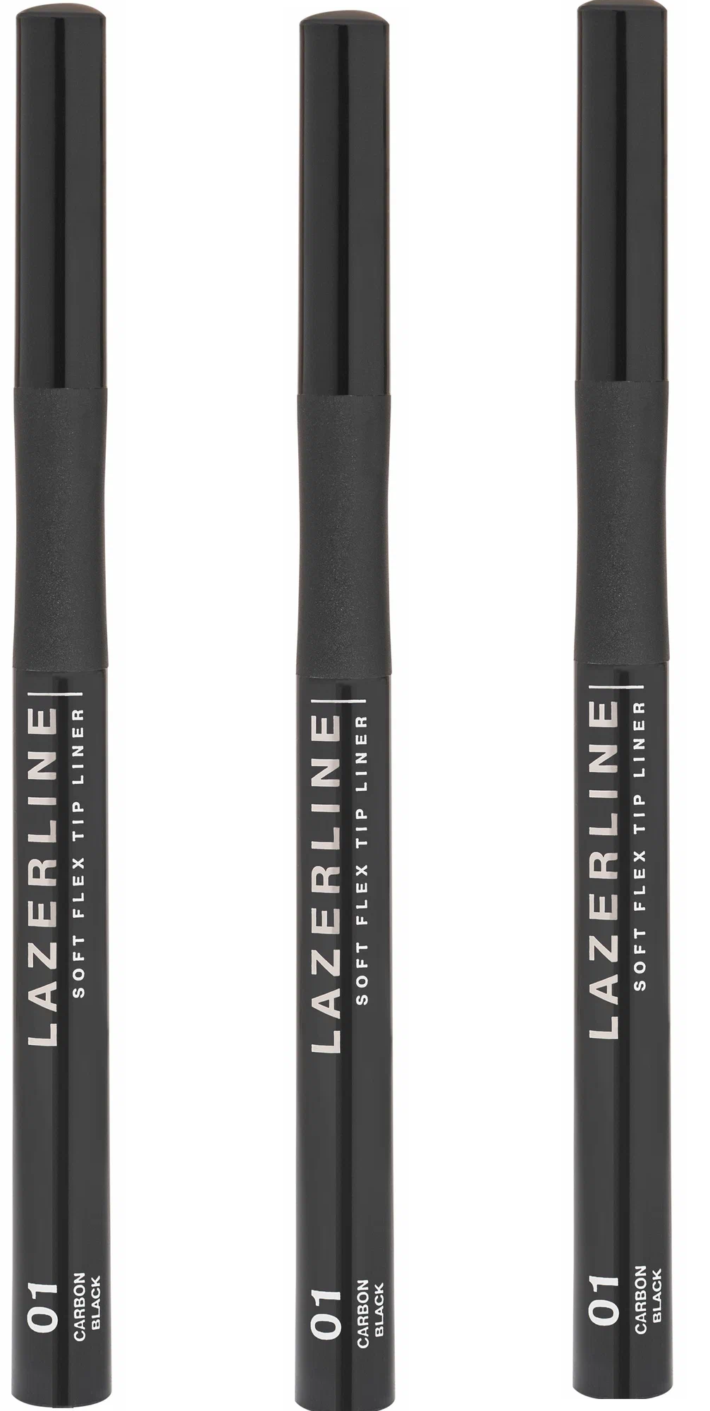 Подводка-лайнер для глаз с фетровым наконечником Influence Beauty LazerLine т.01 Ультрачерная 1,3 мл 3 шт