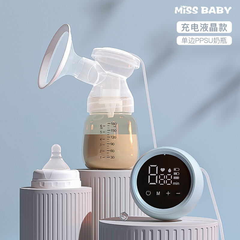 Электрический молокоотсос Zhibao, полностью автоматический массажный молокоотсос, разделенный LCD, двусторонний, с большим всасыванием, бесшумный молокоотсос
