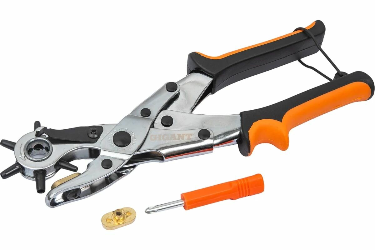 Дырокол для кожи револьверный 2-4,5мм, пробойник просекатель профессиональный Gigant GHT-24