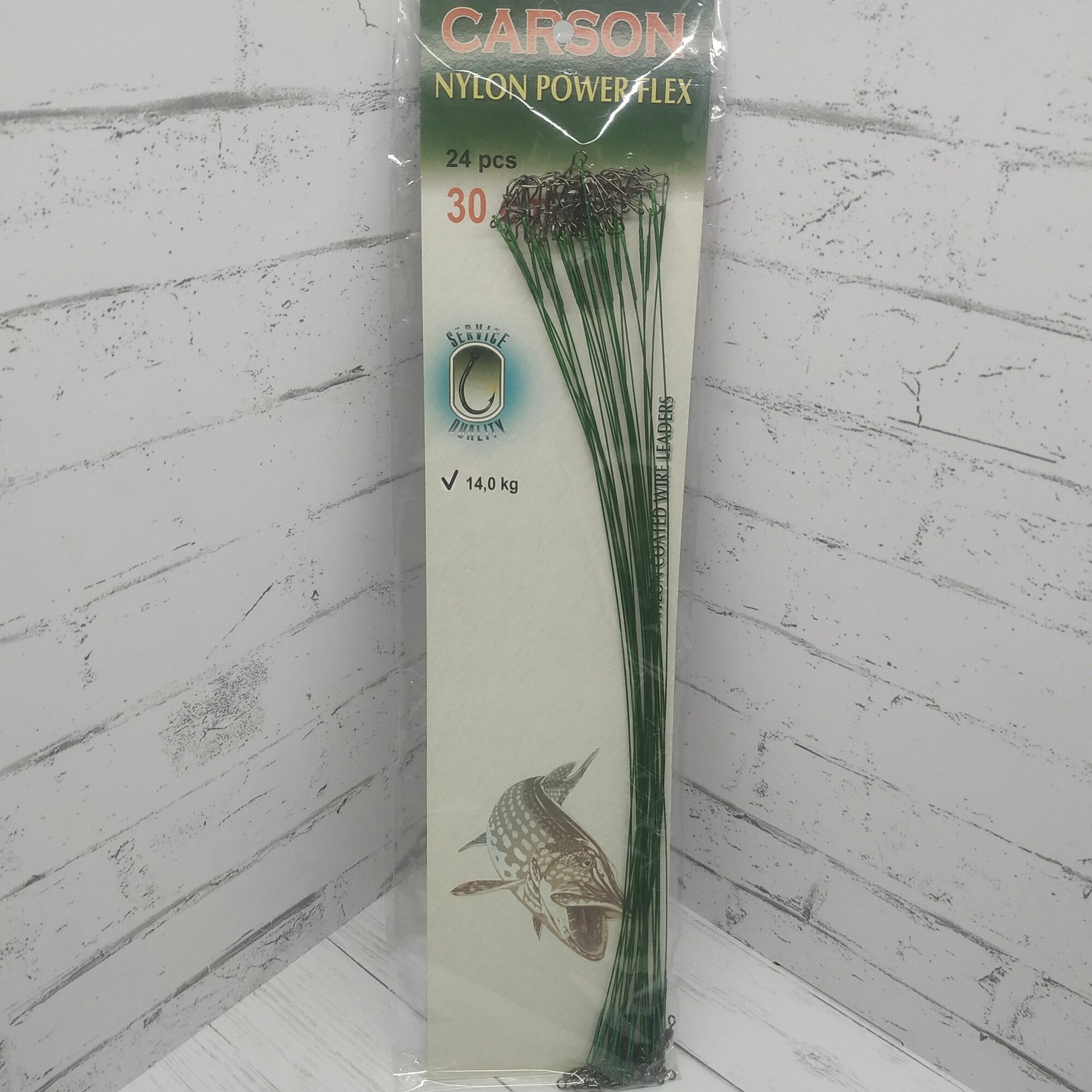 Поводки CАRSON NYLON POWER FLEX 30см-14кг-24шт