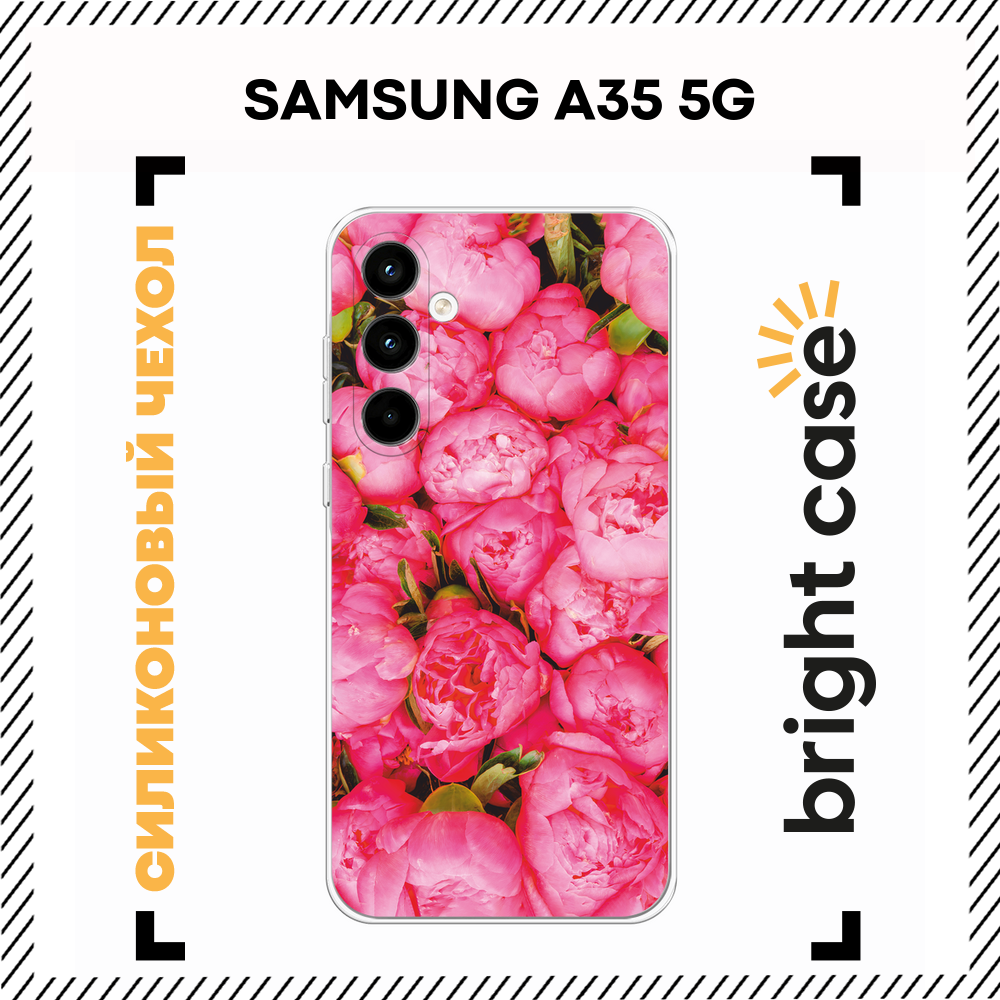 Чехол на Samsung Galaxy A35 5G / Самсунг А35 5G с принтом Пионы