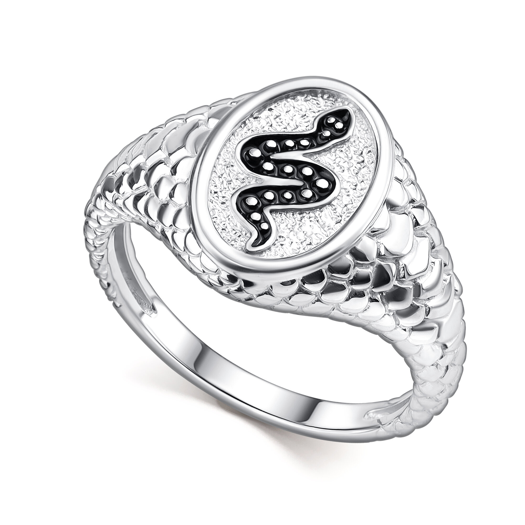 Кольцо, серебро, 925 проба, родирование, эмаль