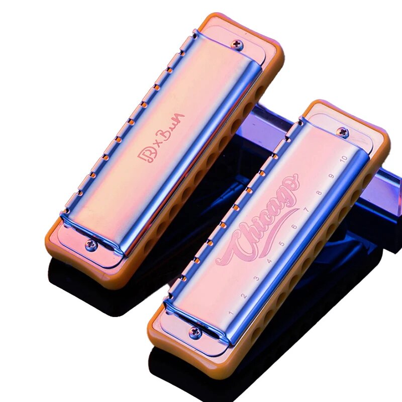 JDR Chicago Blues губная гармошка 10 отверстий Blues-Low F