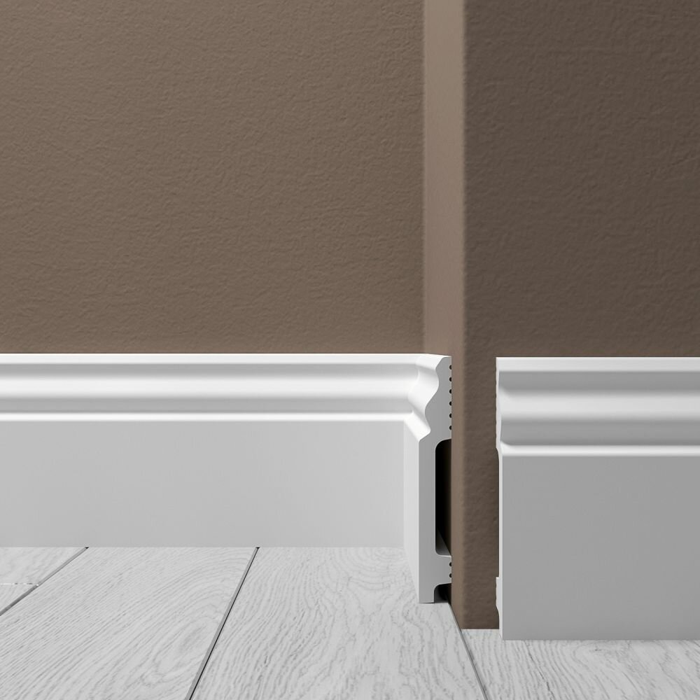 Плинтус Напольный XPS Polymer Де-Багет Н 2 100/13 Д2000хШ14хВ100 мм.