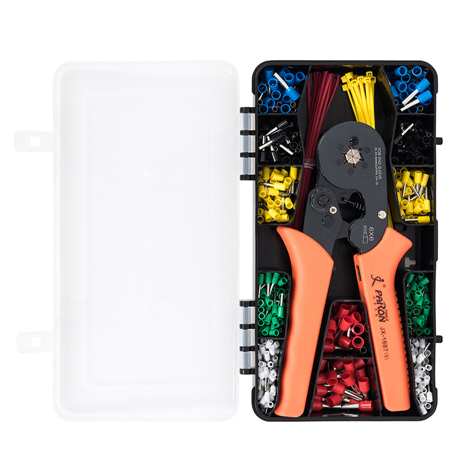 Набор обжимных инструментов включает в себя регулируемые клещи для обжима проводов