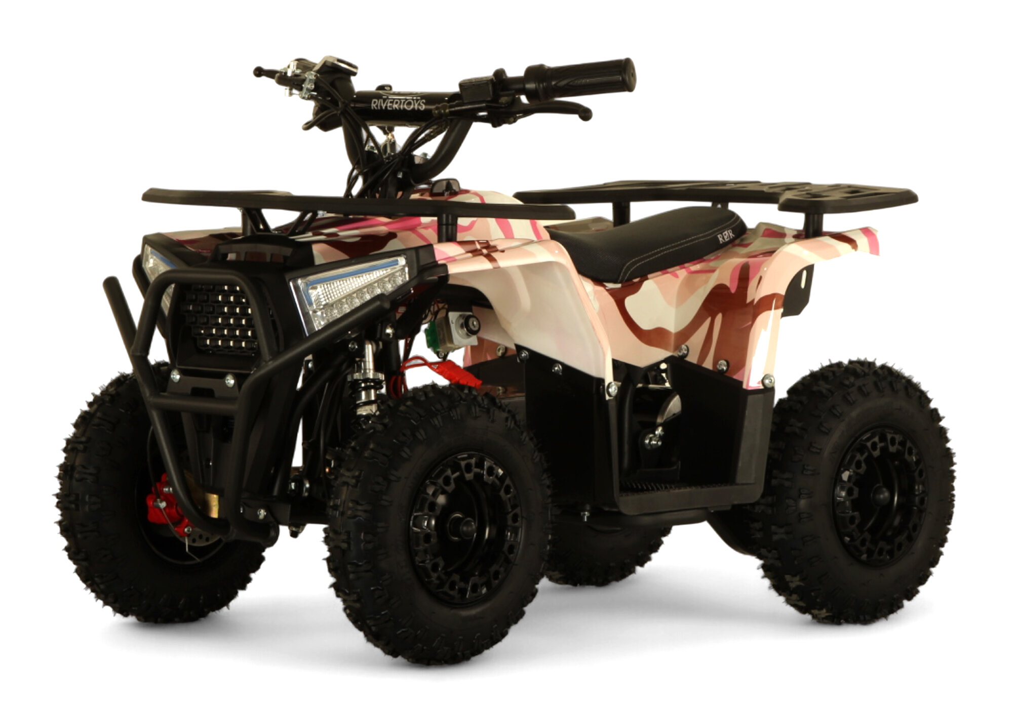 KidsRace Детский электроквадроцикл RiverToys MIKA одноместный розовый камуфляж