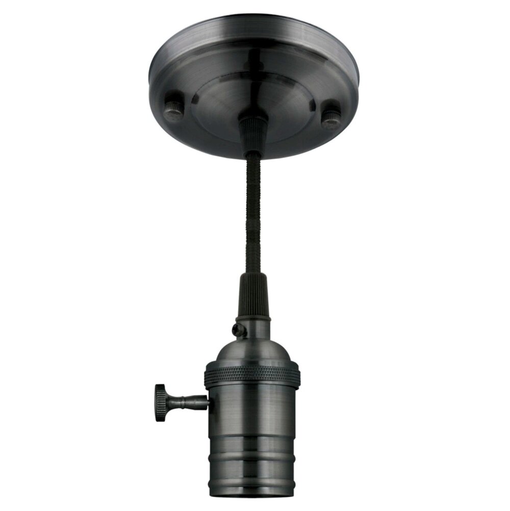 Подвес с патроном и выключателем Uniel 1 м Е27 черный жемчуг