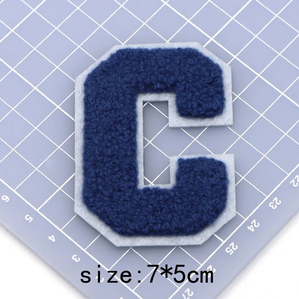 Синие вышитые металлические заплатки с буквами А-Я C