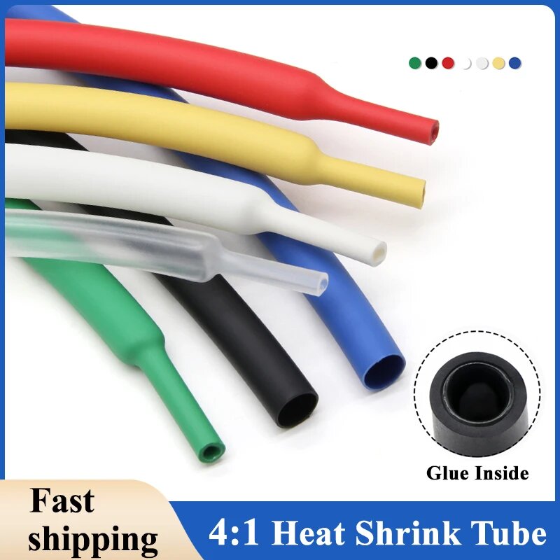 Термоусадочная трубка с клеем 4:1 4-32 мм 6mm, Blue, 3 meters