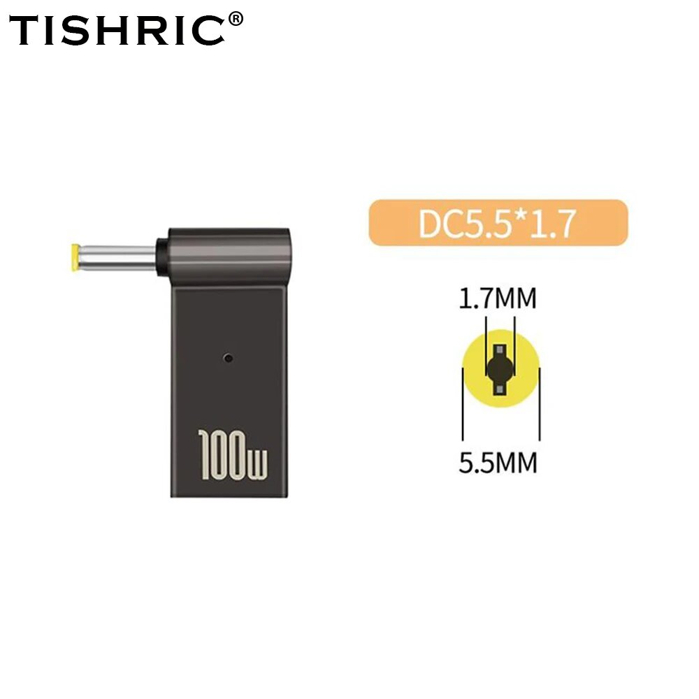 TISHRIC Конвертер USB-C в DC 100 Вт 5.5x1.7mm
