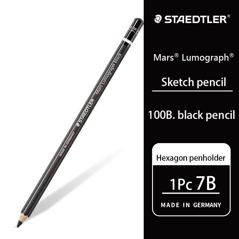 STAEDTLER 100B Mars Lumograph набор графитных карандашей HB/2B/4B/6B/7B/8B 1Pc 7B