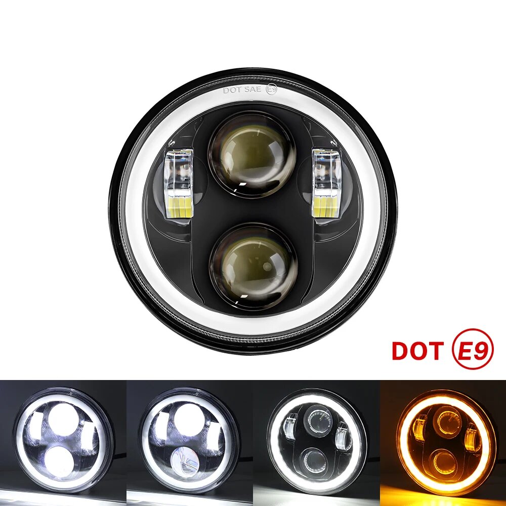 Новый стиль, черные 5,75-дюймовые светодиодные фары 5 3/4 дюйма, светодиодные Черный, 40w with DRL