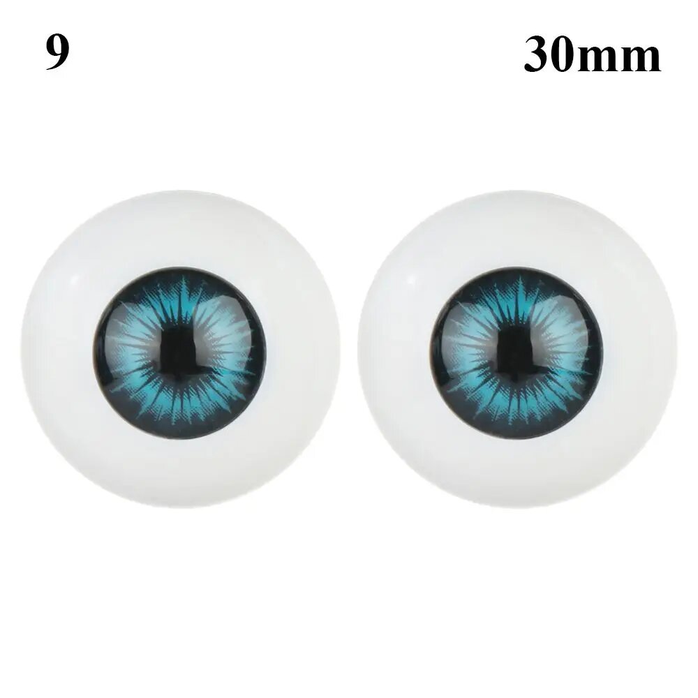 Акриловые глаза для кукол, голубые, 30mm-9