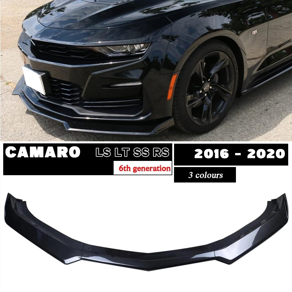 Бампер передний карбоновый глянцевый черный Chevrolet Camaro MK6 2016-2020