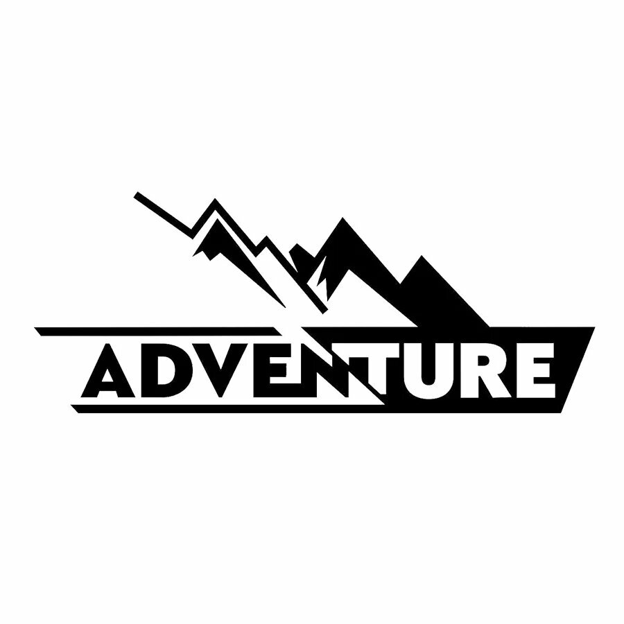 Черная наклейка "Adventure" на мотоцикл