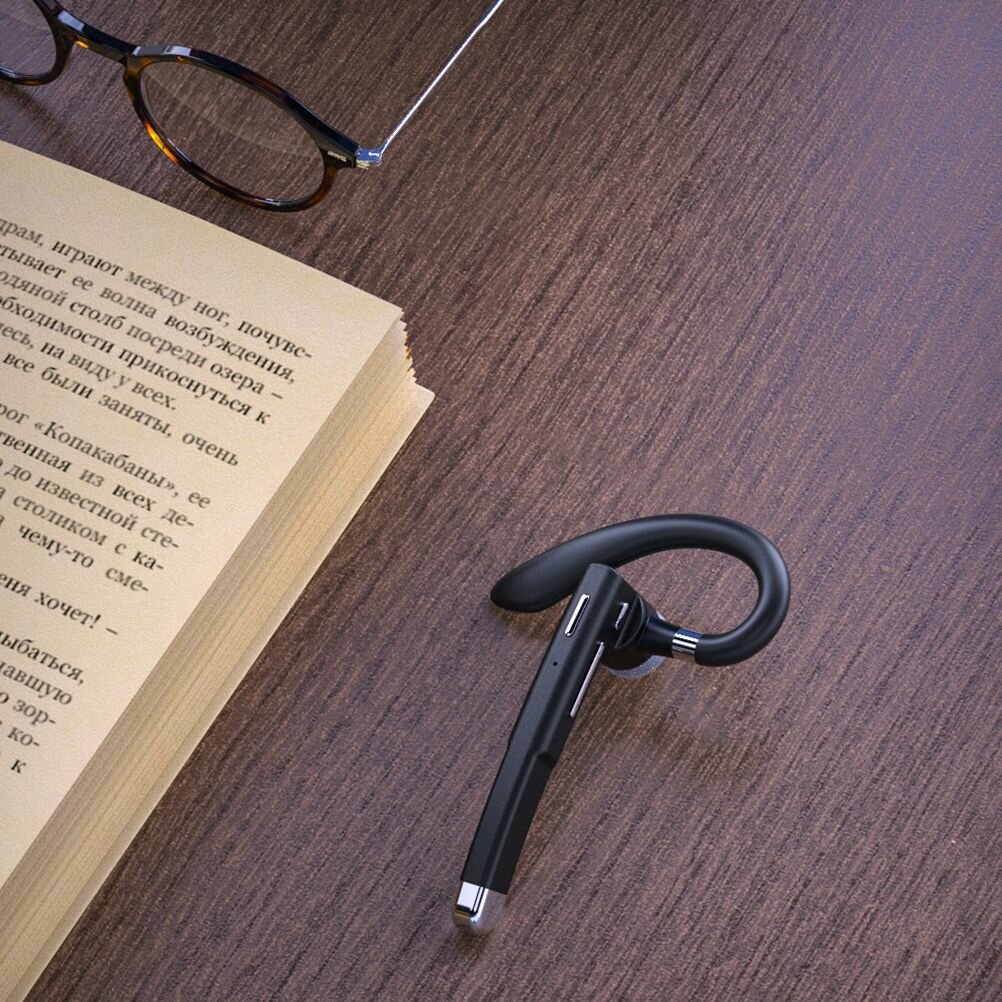 Bluetooth-наушник с одним ухом, беспроводная вращающаяся гарнитура громкой связи с дисплеем аккумулятора, чехол для зарядки для вождения, офиса, бизнеса