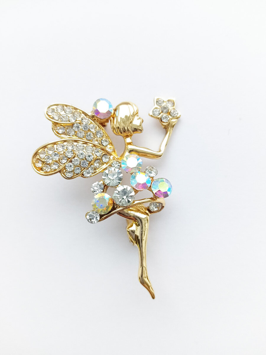 Брошь, искусственный камень