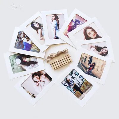 Набор картонных рамок из крафтовой бумаги 10 шт 6 Inches, White