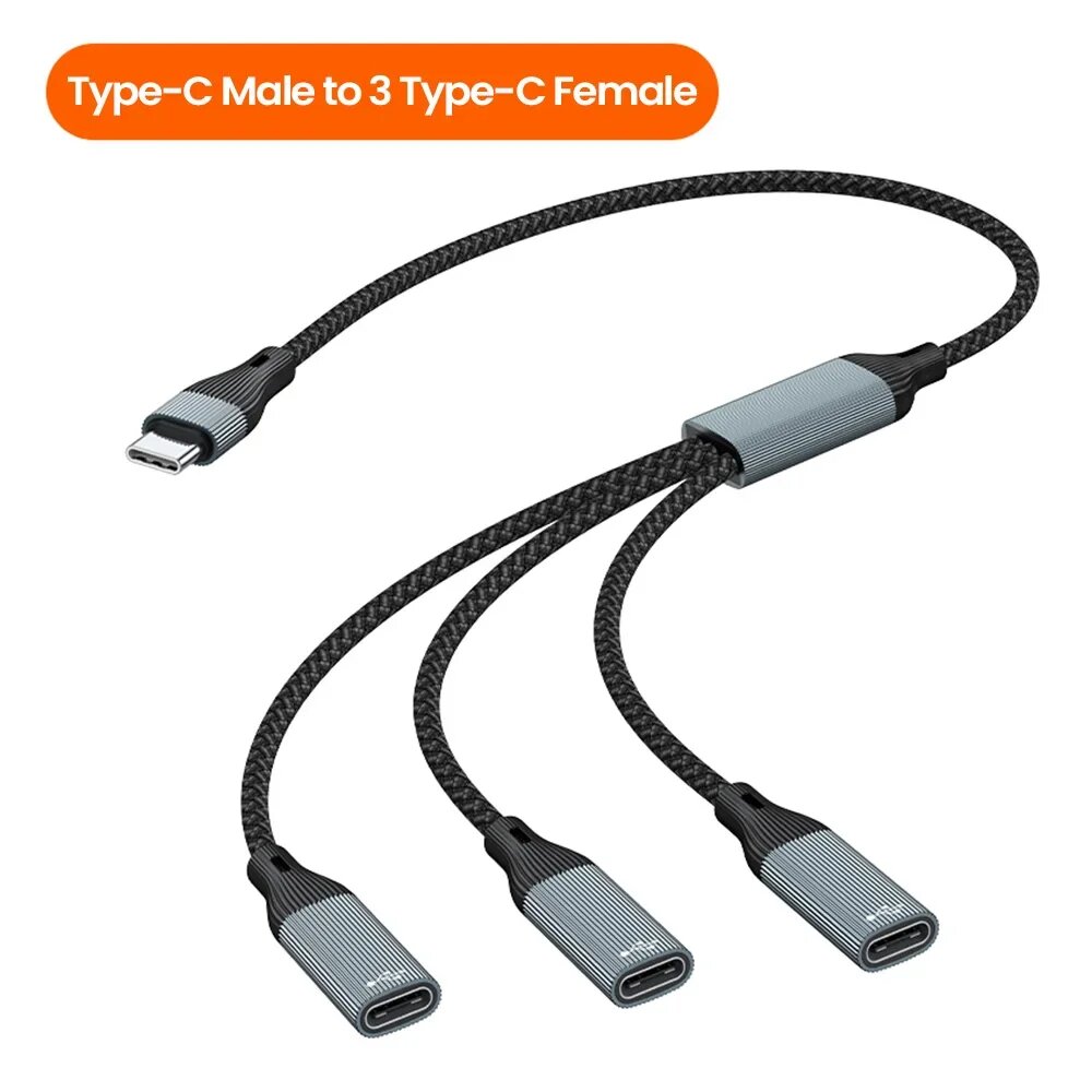 3 в 1 Концентратор типа C USB-концентратор Разветвитель USB типа C на 3 типа C Кабель Многопортовый концентратор типа C OTG Адаптер Высокоскоростной для ПК Ноутбук Телефон C to 3C