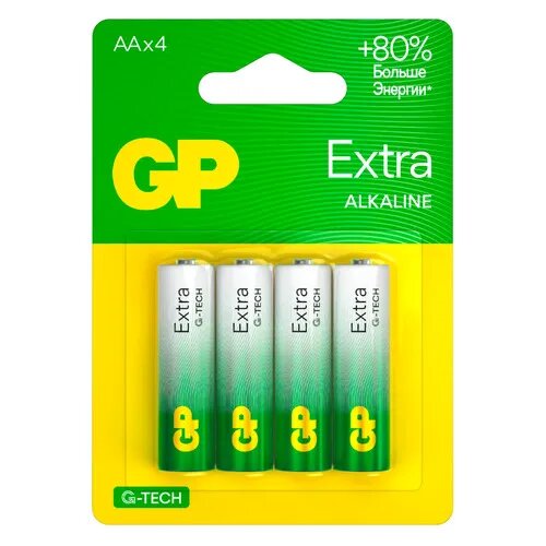 AA Батарейка GP Extra Alkaline 15AXA21-2CRSBC4, 4 шт.