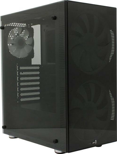 Корпус Miditower Aerocool Python-G-BK-v1 ATX без БП, с окном