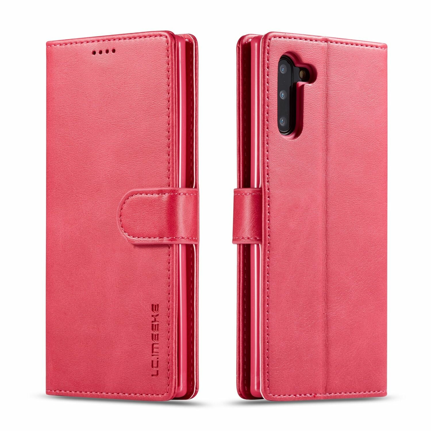 LCIMEEKE Кожаный книжка чехол для Samsung Galaxy Note 10 (Самсунг Галакси Ноут 10) с визитницей из экокожи