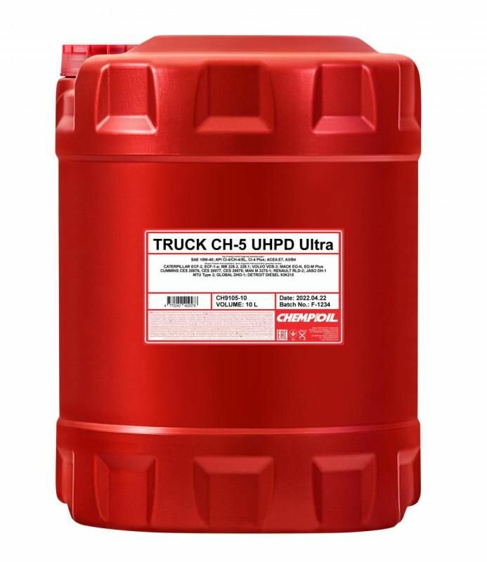 CHEMPIOIL 10w-40 Ch-5 Truck Ultra Uhpd, Ci-4/Sl, Ci-4 Plus, 10л (Полусинт. Мотор. Масло)