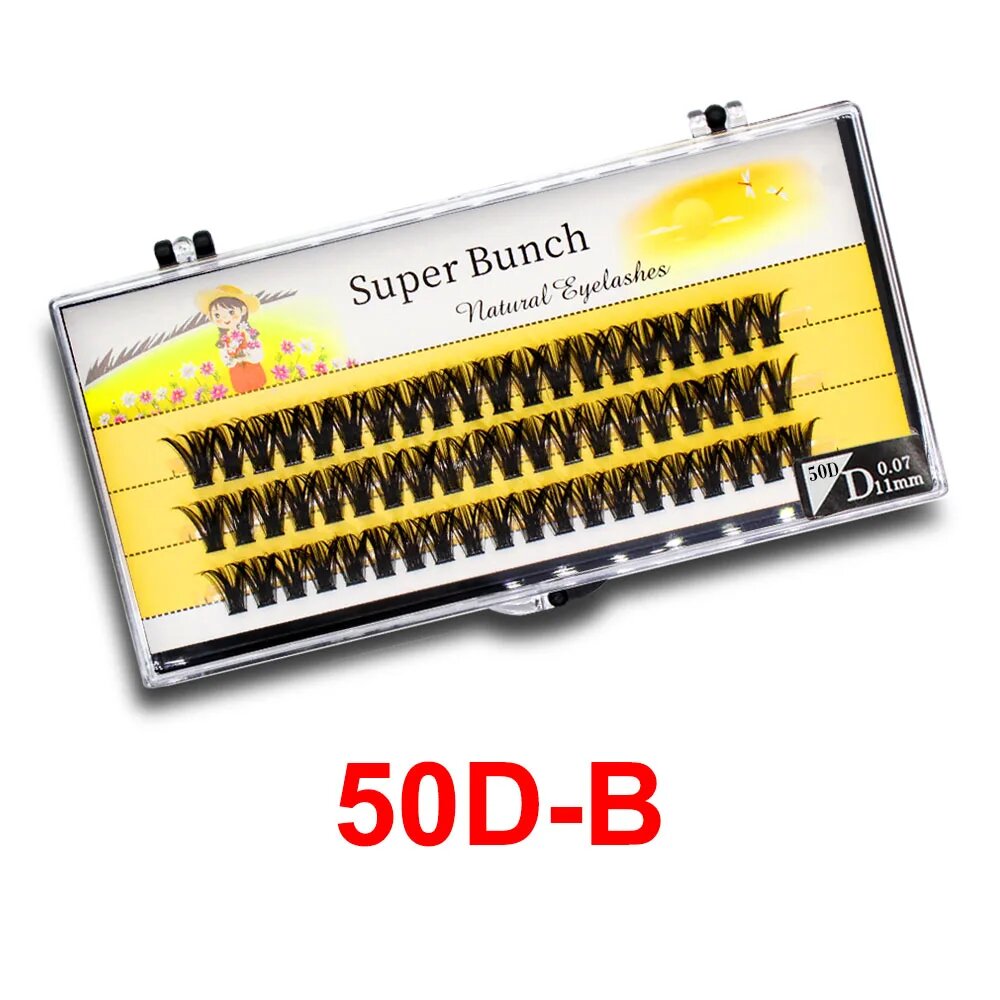 Накладные ресницы Super Bunch C изгиб, 16 мм, 50D-B