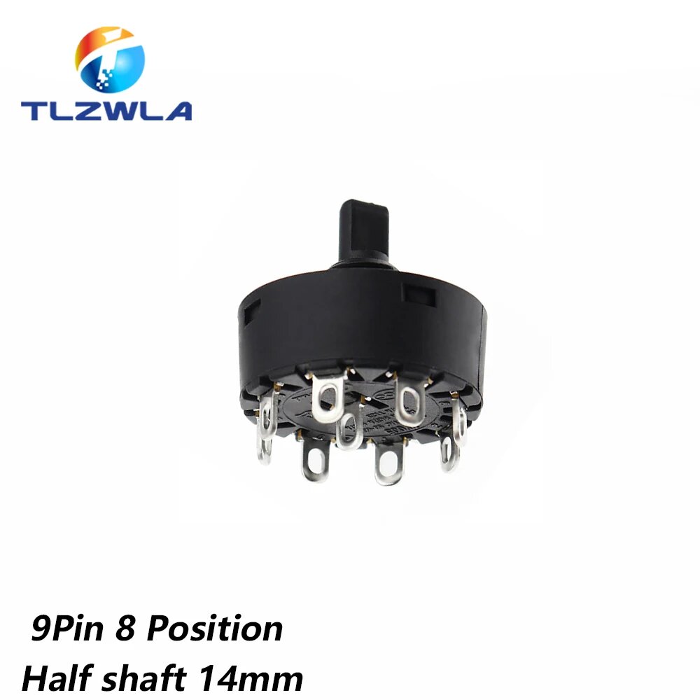 Поворотный переключатель 9Pin 8 Position Half shaft 14mm