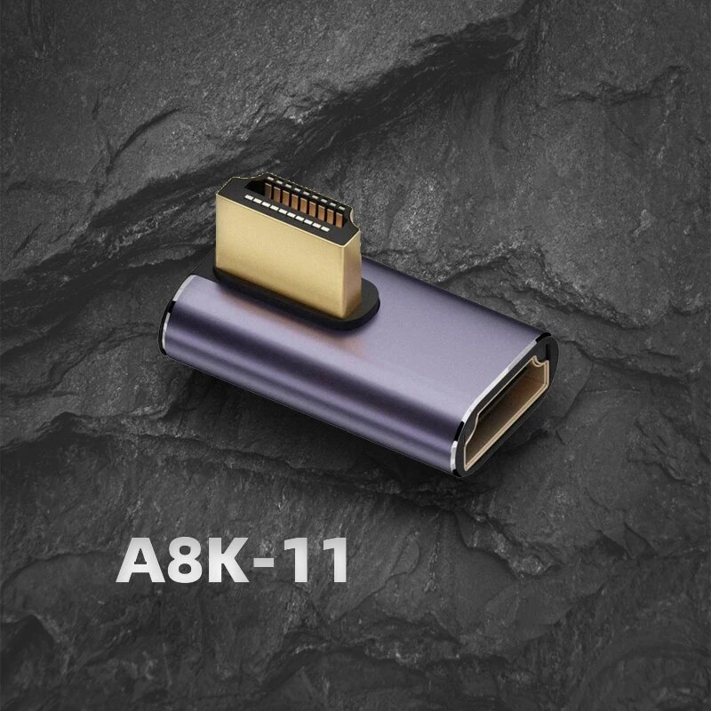 8K HDMI-совместимый кабельный разъем 2.1, адаптер 270, угол 90 градусов, 2 шт, A8K-11