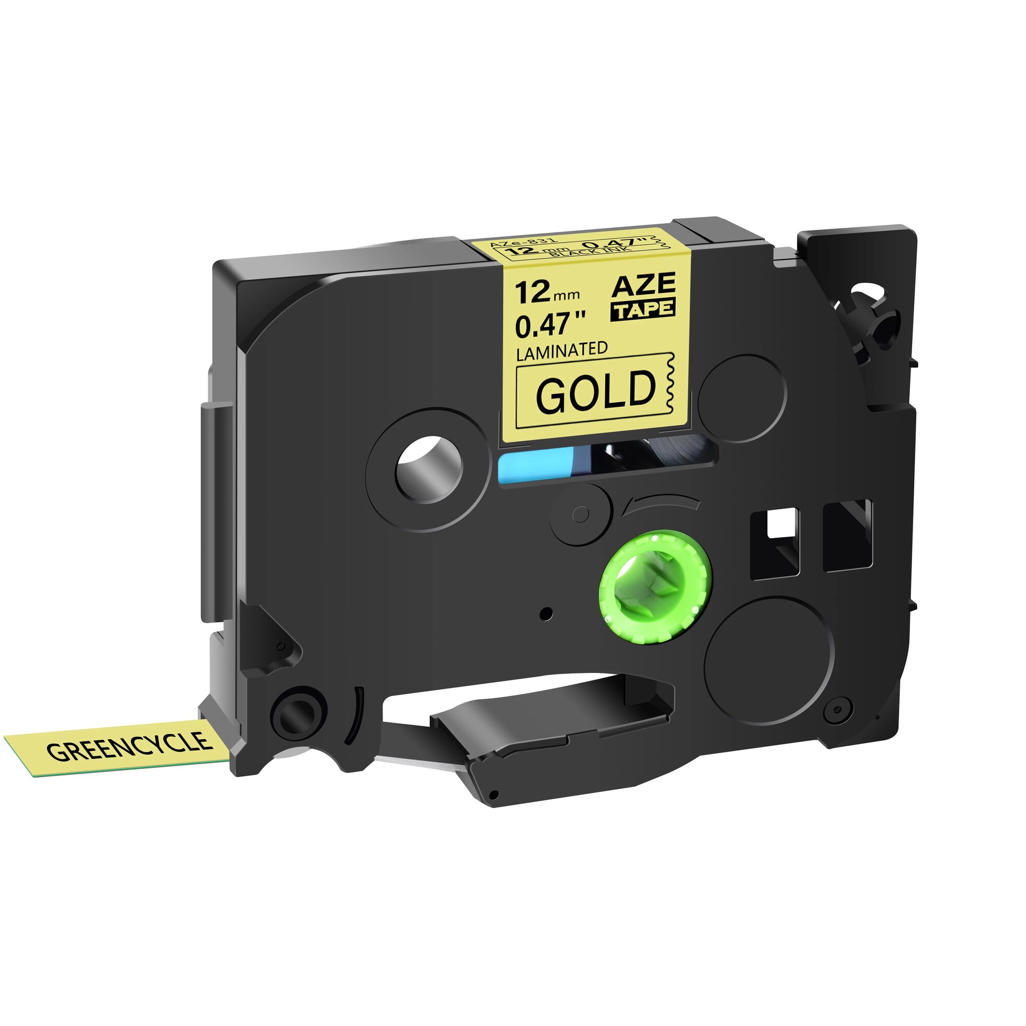 Лента для принтера этикеток GREENCYCLE 6 мм, 8 м, Black on Gold