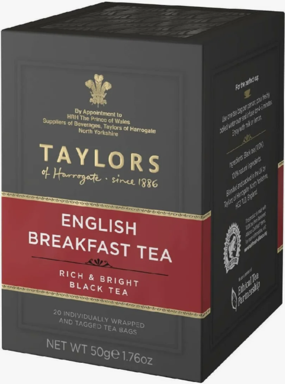 Чай TAYLORS черный Английский завтрак 20 пак. /картон/ 50г